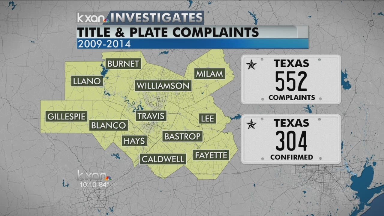 Car title and plate complaints in Central Texas - YouTube