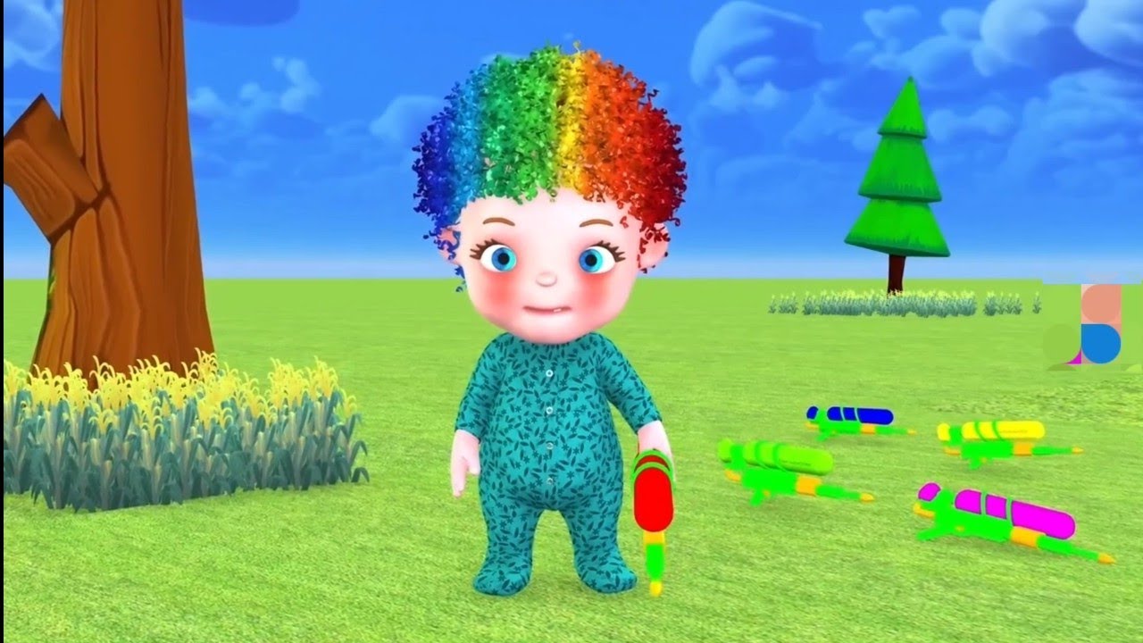 Boo Boo's Rainbow Hair | Boo Boo Is Bathing The Animals With Water Gun ...