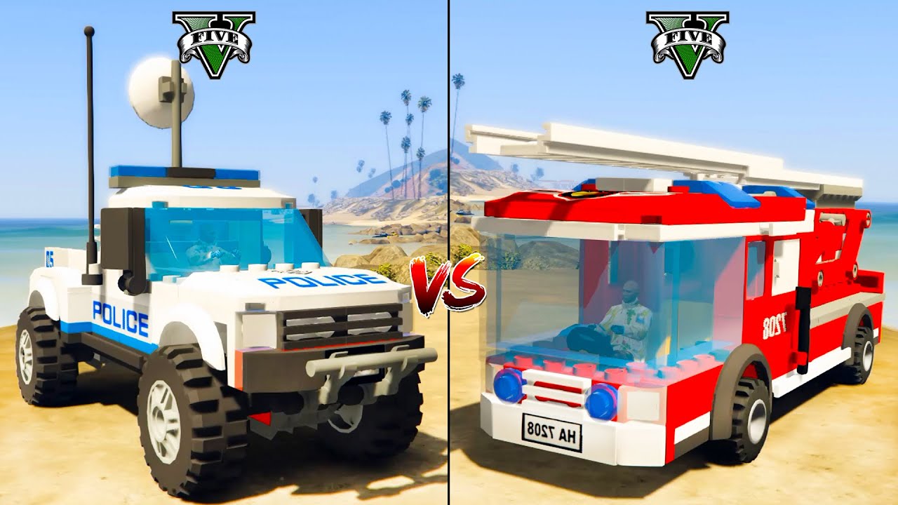 Lego Fire Truck vs Lego Police Truck - GTA 5 Mods Cars Which is Best ...