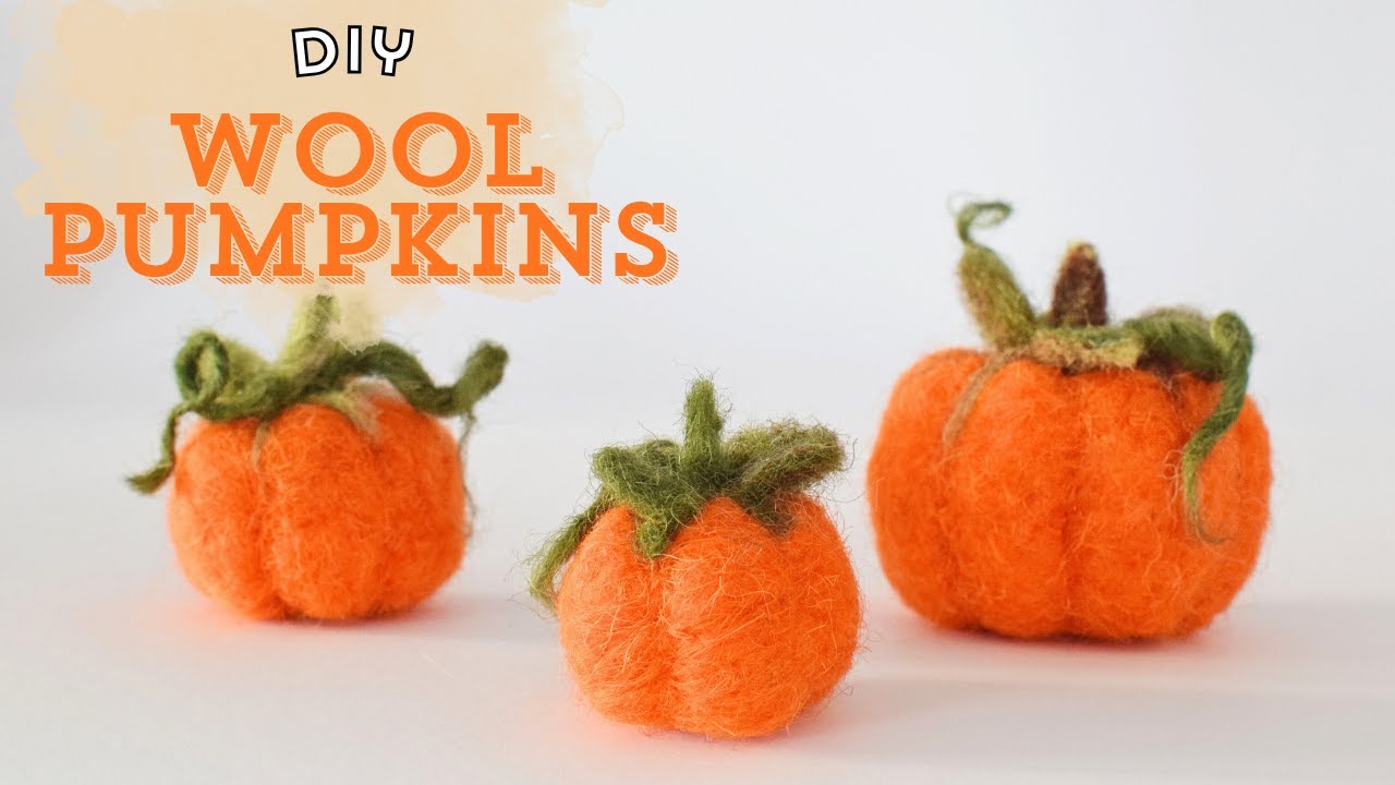 DIY Mini PUMPKINS with Wool 🎃 Needle Felting Tutorial for Beginners 🍂 ...