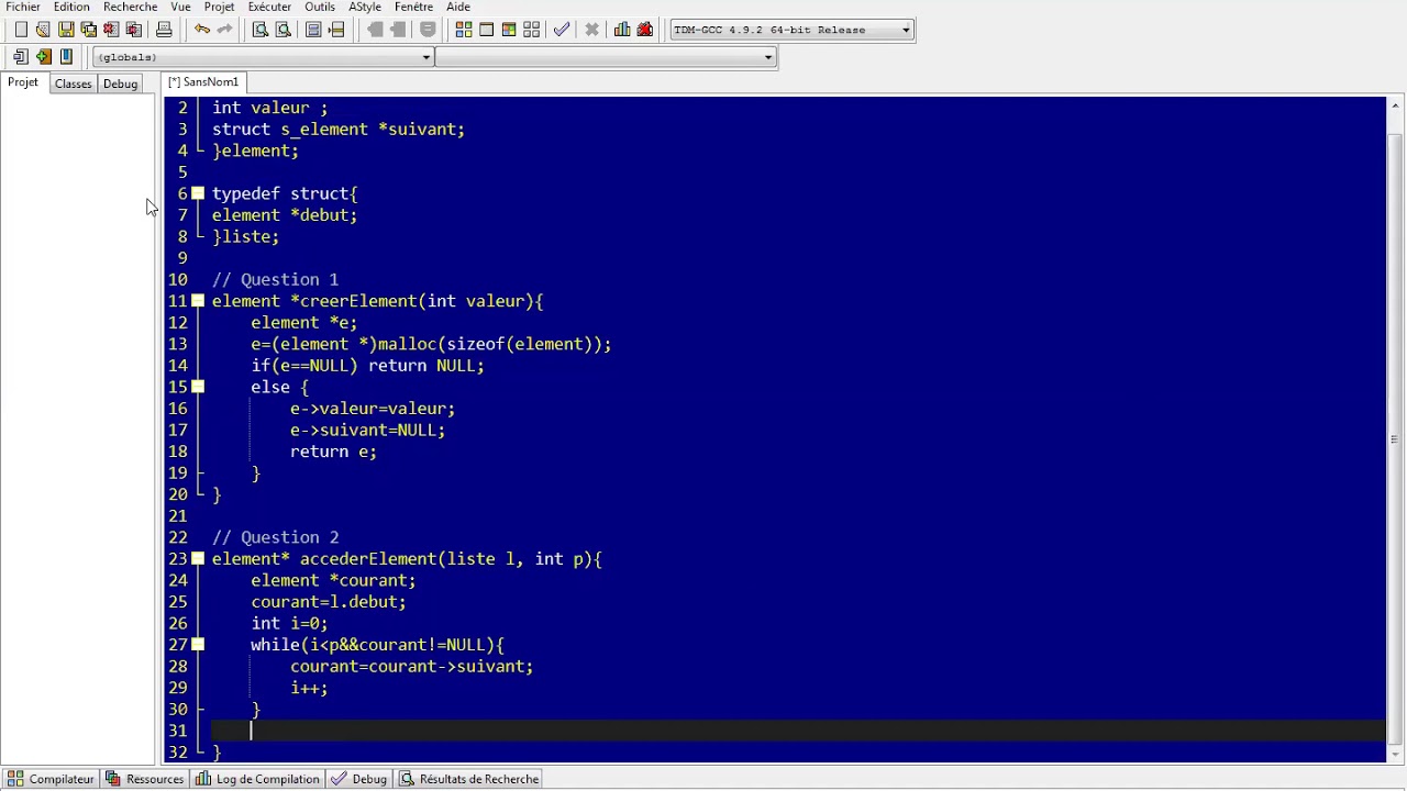 Exercice 1 sur les listes simplement chaînées - YouTube