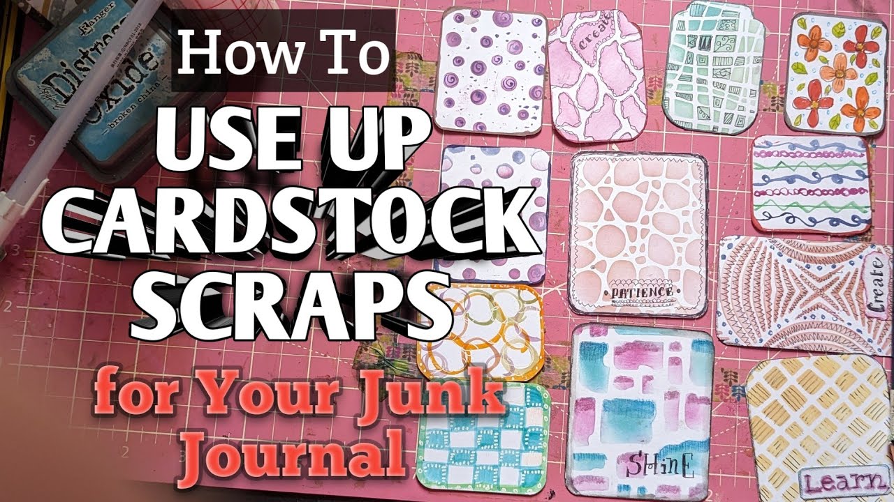 How to USE UP CARDSTOCK SCRAPS for Your Junk Journal - YouTube