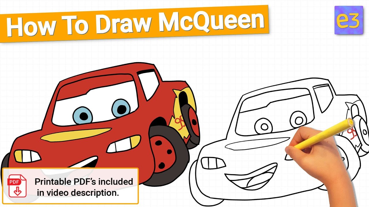 How To Draw Lightning McQueen - Easy Step-By-Step Tutorial #funny # ...