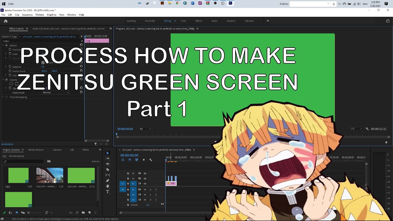 Process How To Make Green Screen Of Zenitsu - YouTube