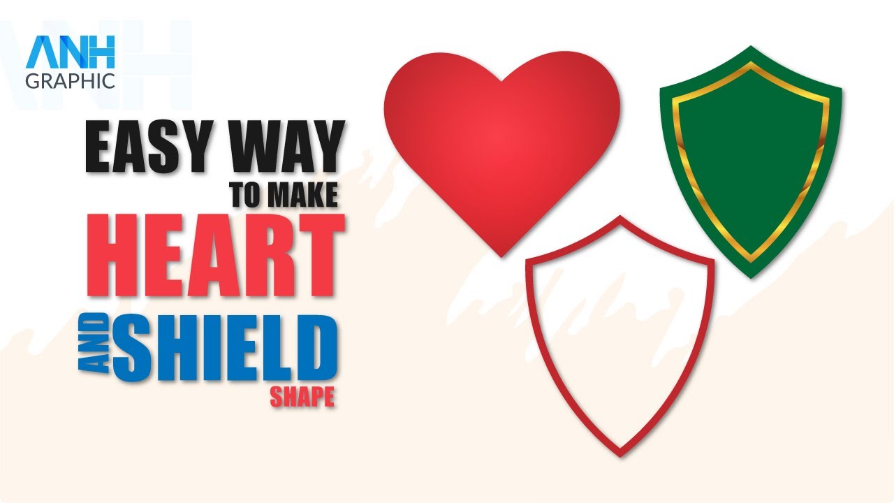 The best way to make heart and shield shape in adobe illustrator. - YouTube