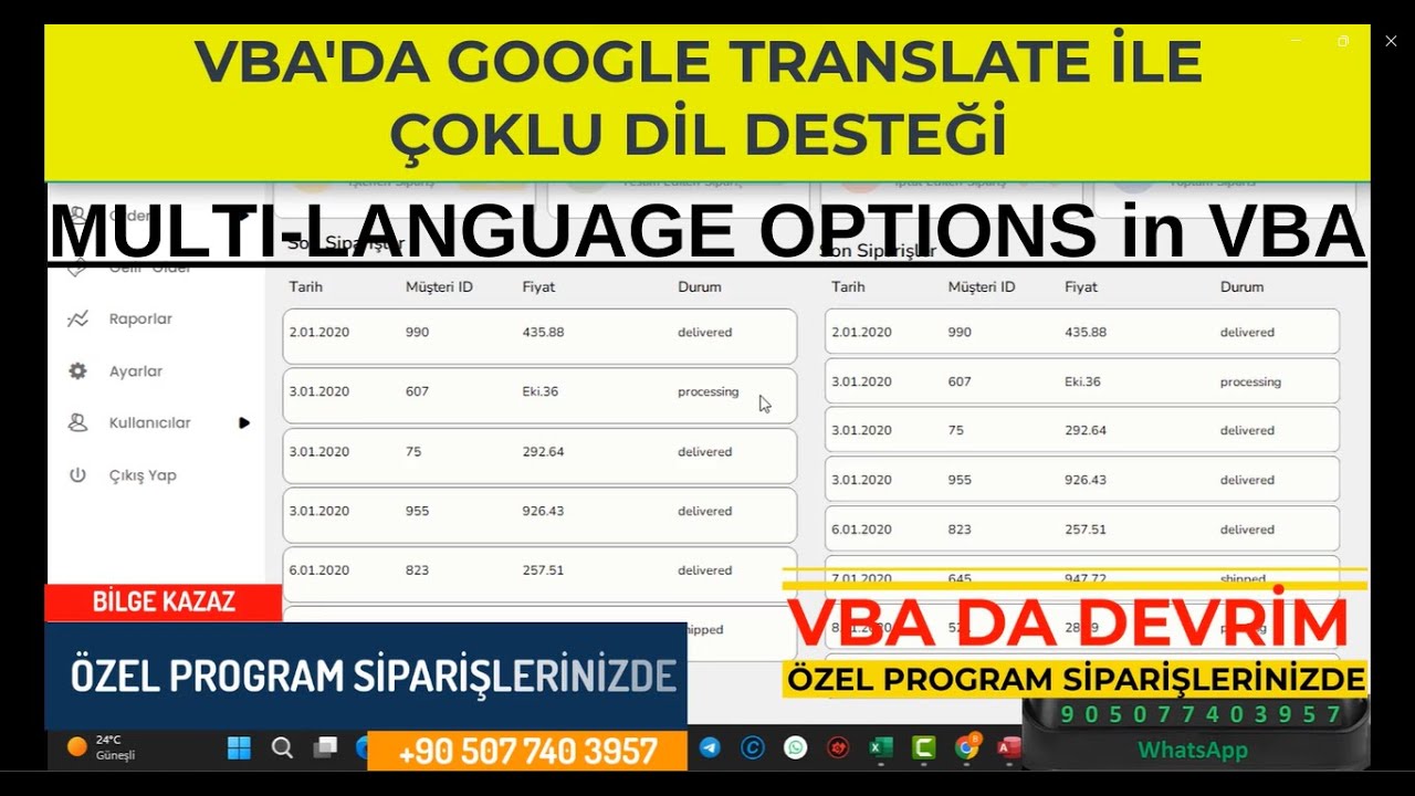 MULTI-LANGUAGE OPTIONS in VBA / ÇOKLU DİL SEÇENEĞİ - YouTube