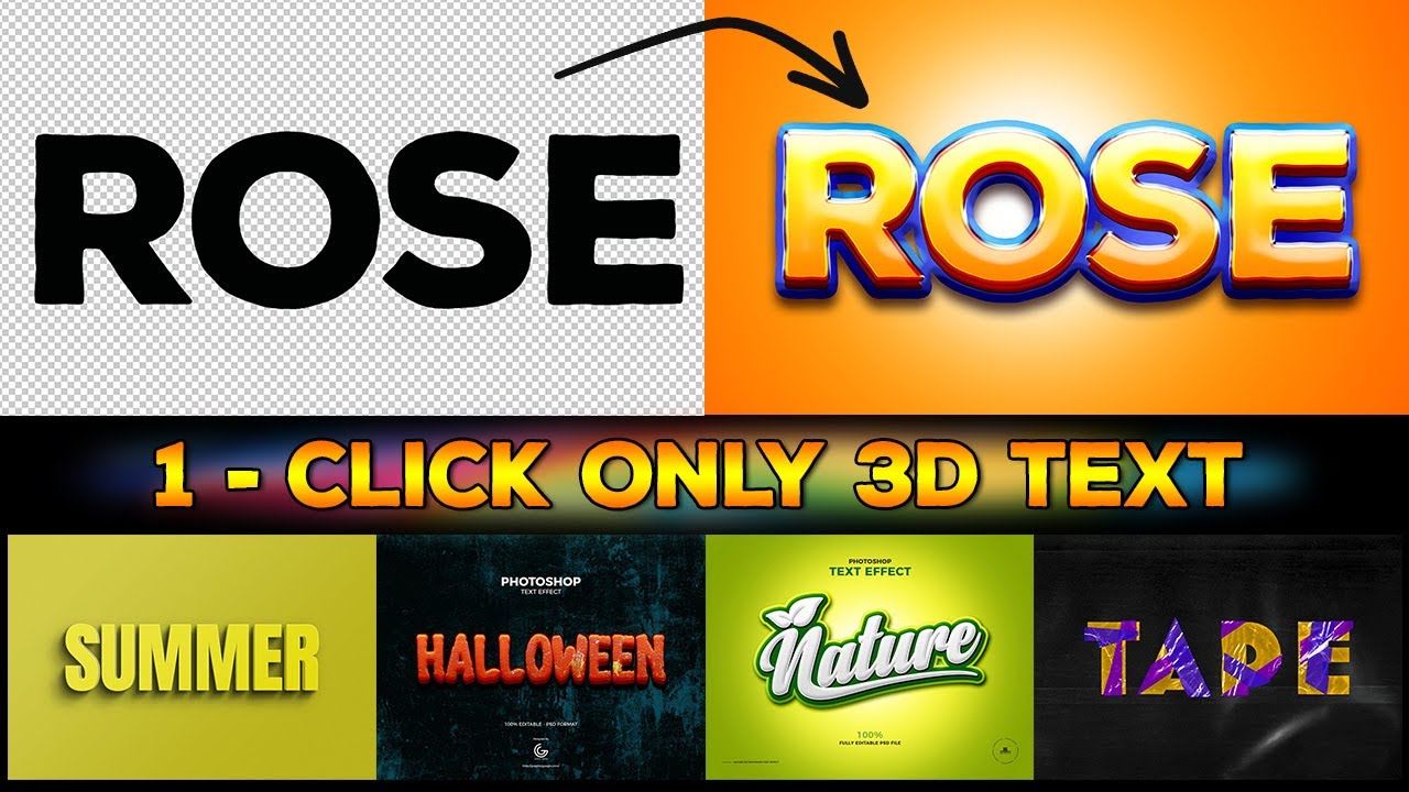 3D Text Generate With Mockup PSD l How to Make 3D Text - YouTube