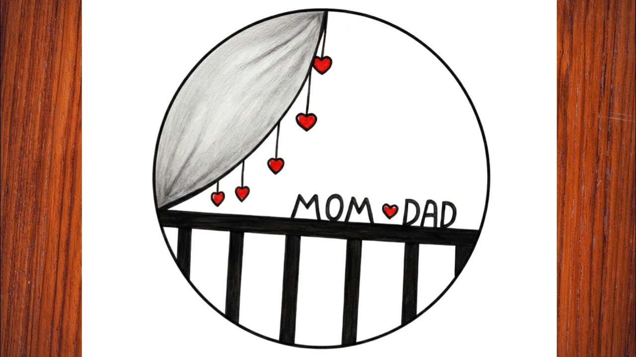 "How To Draw Beautiful Mom Dad Love Drawing/Easy Drawing For Beginners ...