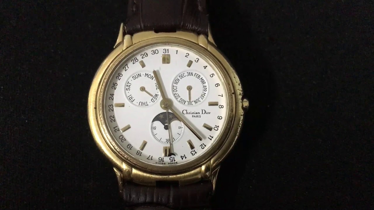 Triple calendar moonphase watch Quartz ETA 255.483 swiss made Christian ...