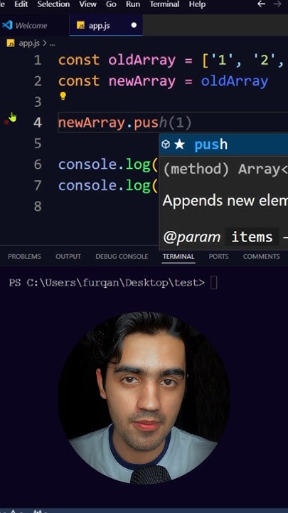 Problem With Copying An Array In Javascript Ft Theshehzadshow Code Coding Reactjs Hacking