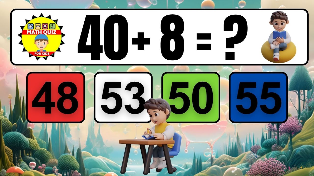 20 Math Quiz for Kids | Two Digit Addition Quiz - YouTube