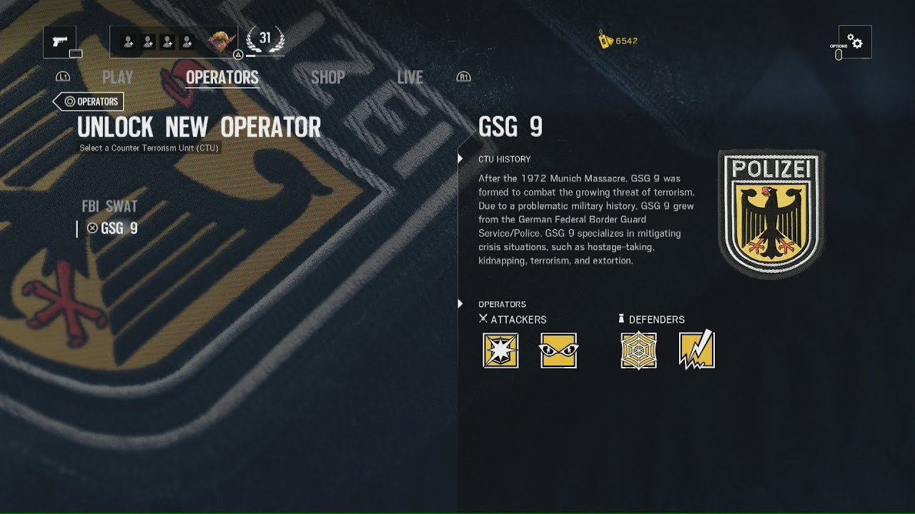 Rainbow Six Siege - Unlocking All GSG 9 Operators - YouTube
