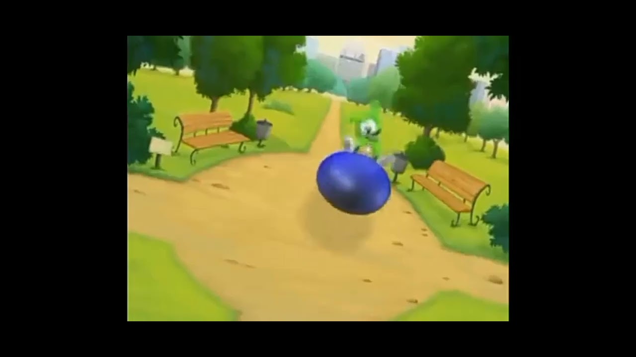 Gummy Bear bouncing his Blue Hoppity hop Ball with Boing Sounds - YouTube