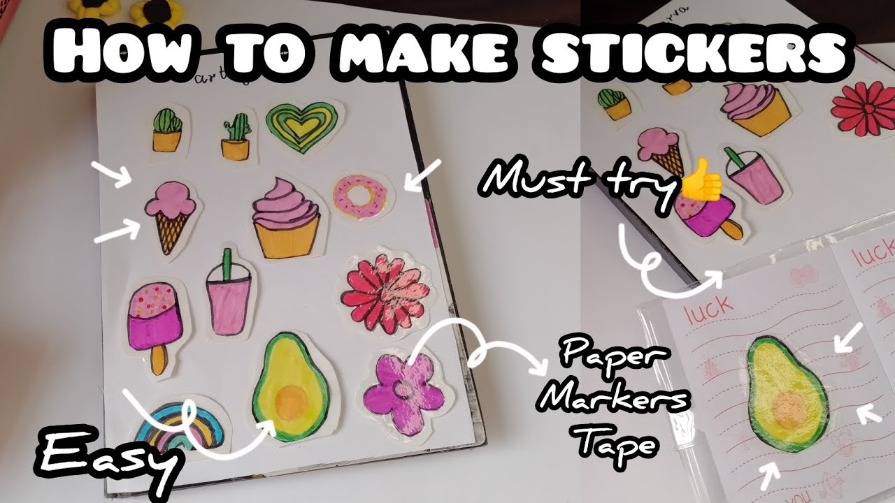 How to make DIY Stickers |make your own stickers at home| coloring ...