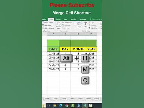 Excel Merge Cell Shortcut | Marge cell in excel | #Excel #Shorts - YouTube