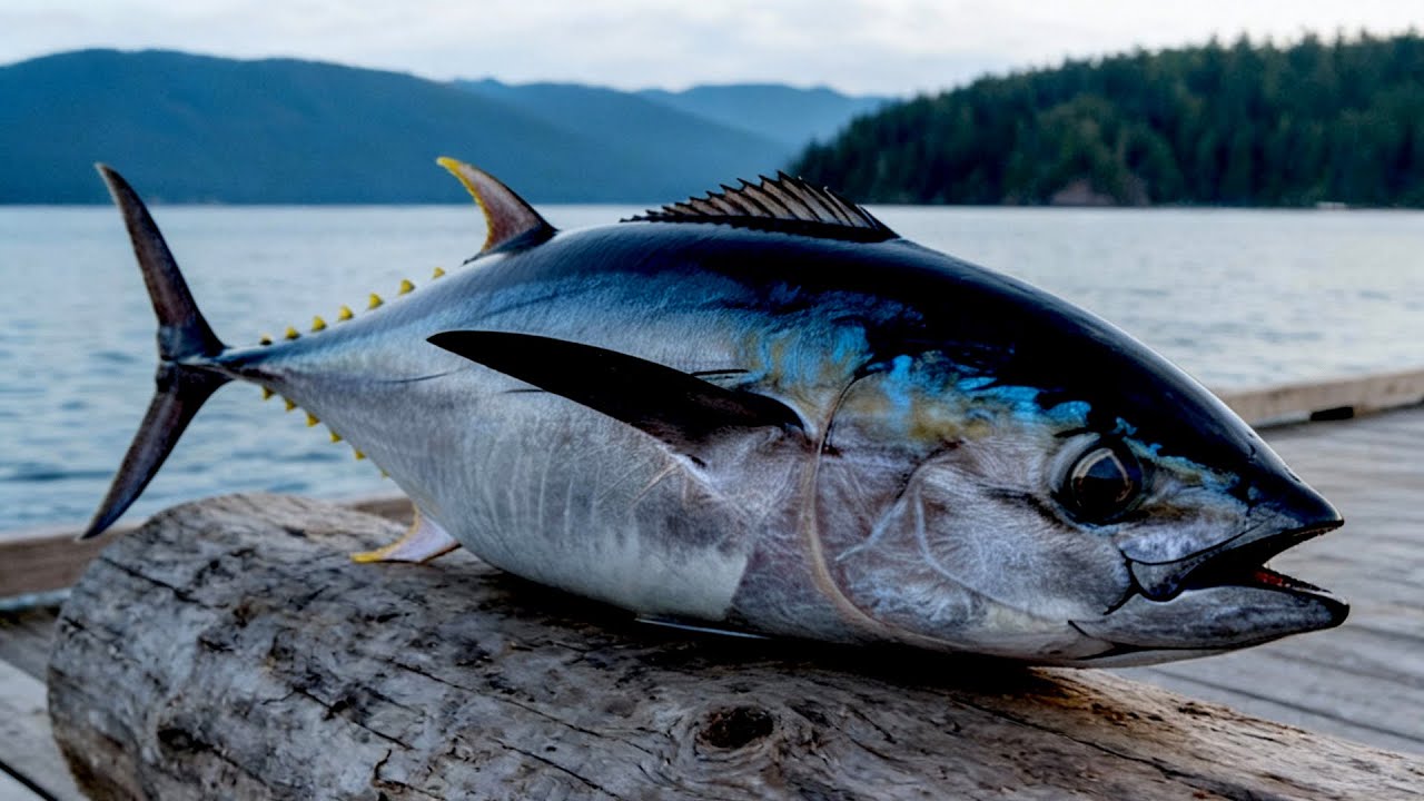 Cutting tuna fish with a sharp knife - YouTube