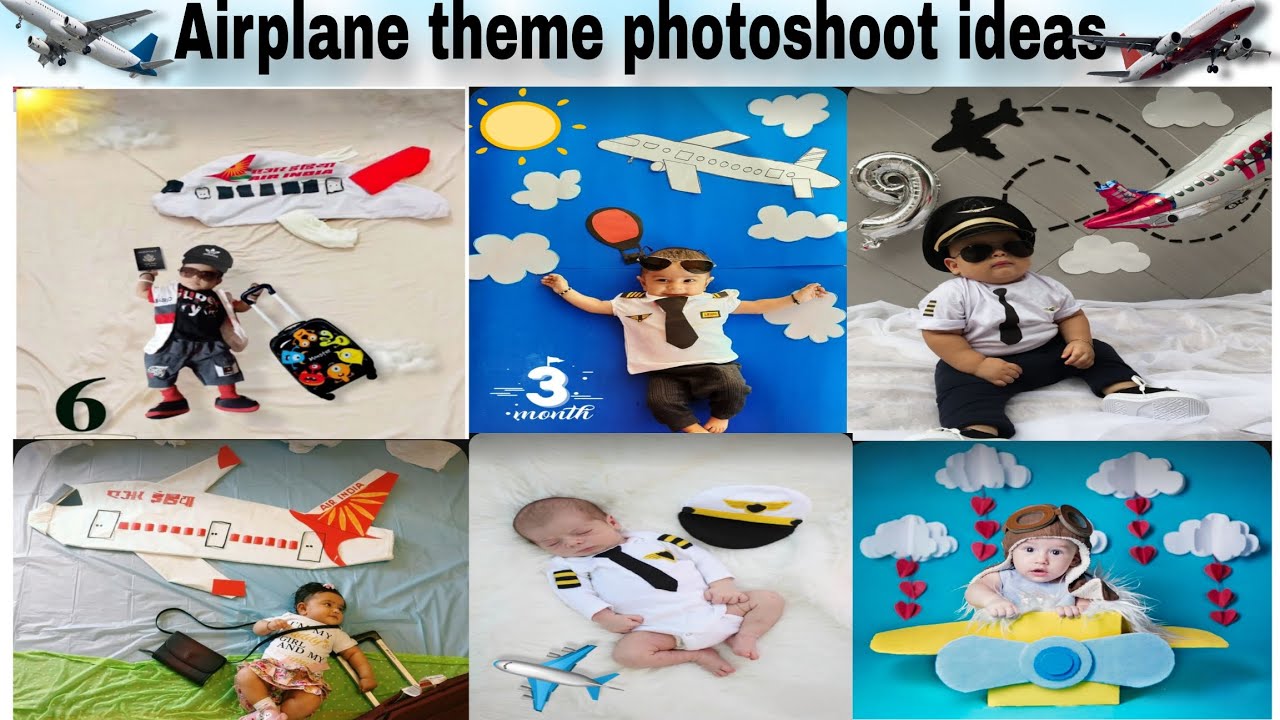 Airplane theme baby photoshoot ideas । diy baby photoshoot ideas at ...