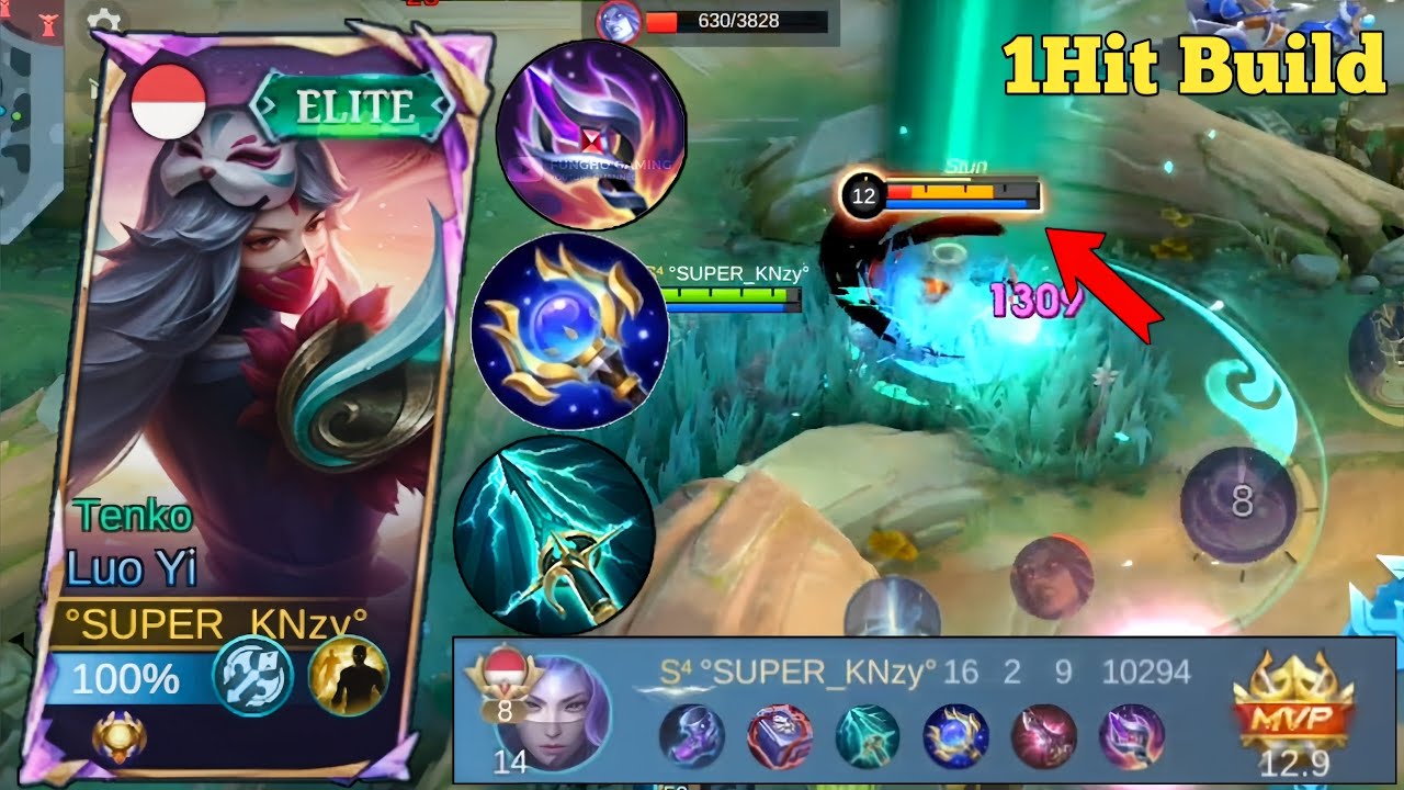 LUO YI PERFECT BUILD 1HIT DAMAGE!! GAMEPLAY LUO YI! BUILD TERSAKIT LUO ...