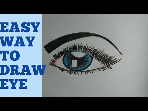 Easy eye drawing tutorial for beginners step by step | How to draw blue ...