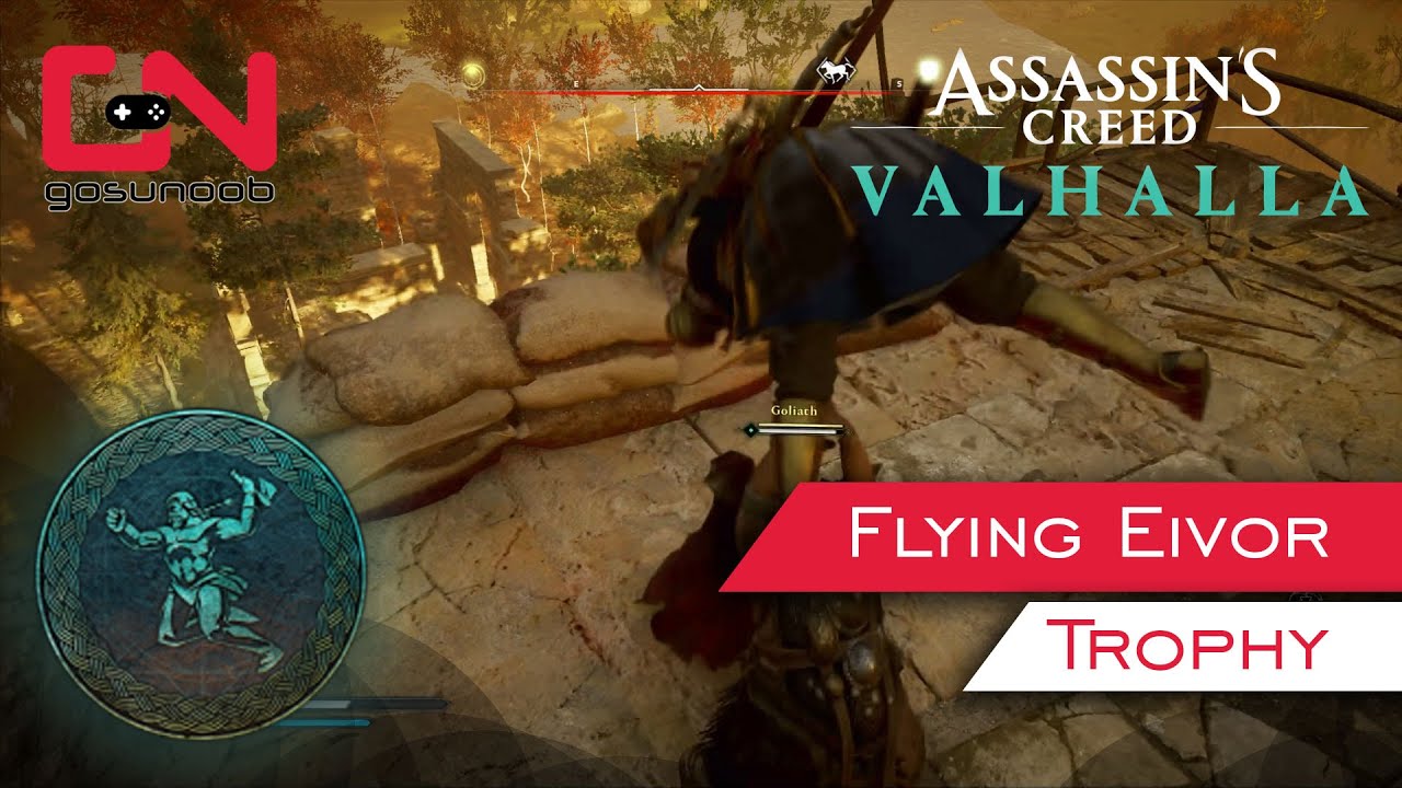 AC Valhalla Flying Eivor Trophy - Get thrown 30 meters away by a ...