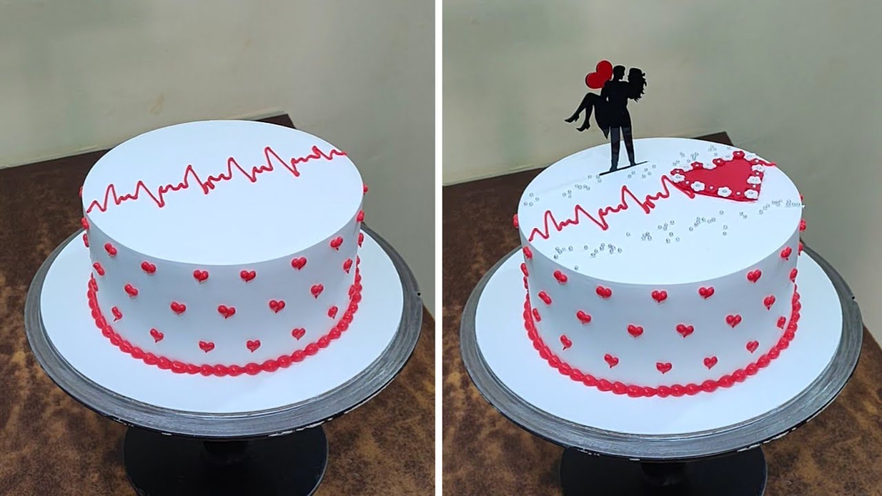 Anniversary Couple Cake Design | Anniversary Heart Cake Design ...
