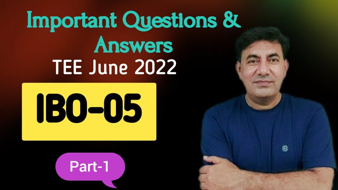 #IBO-05 #Important Questions with Answers (Part-1) #Suggestions for TEE ...