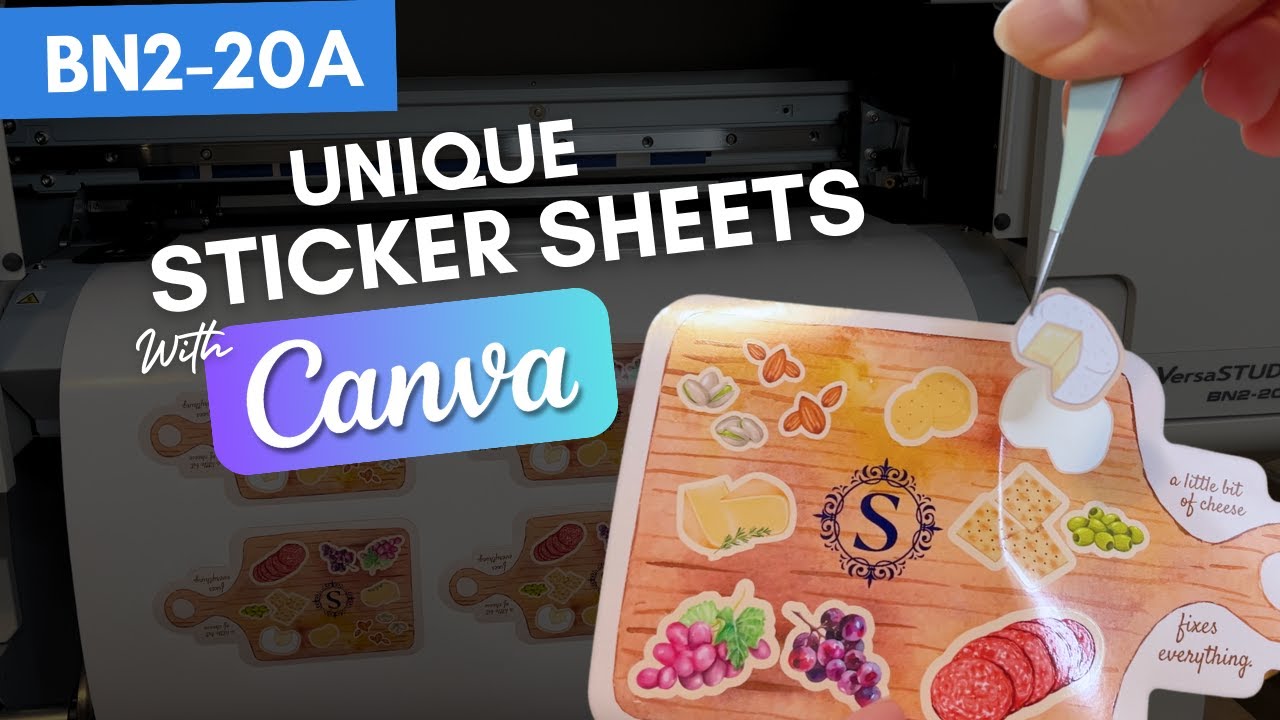 Custom Sticker Sheet w/ Canva & Illustrator | Perf-Cut on the BN2-20A ...