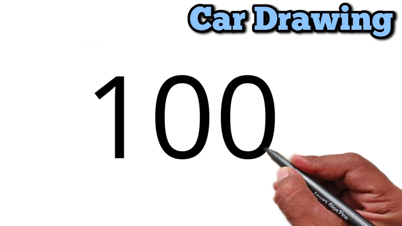 How to draw beautiful Car From number 100 Step By Step - YouTube