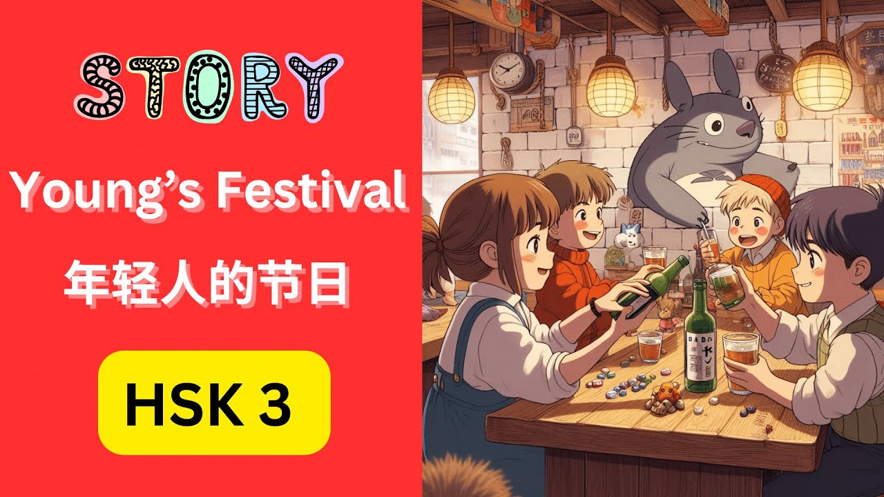 📚Chinese Story📚HSK 3 vocabulary - 年轻人的节日 / Young's Festival(Chinese ...