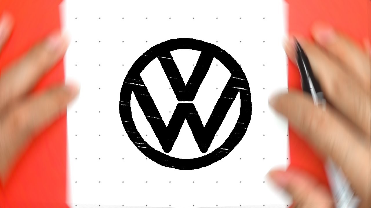 HOW TO DRAW VOLKSWAGEN LOGO | STEP BY STEP - YouTube