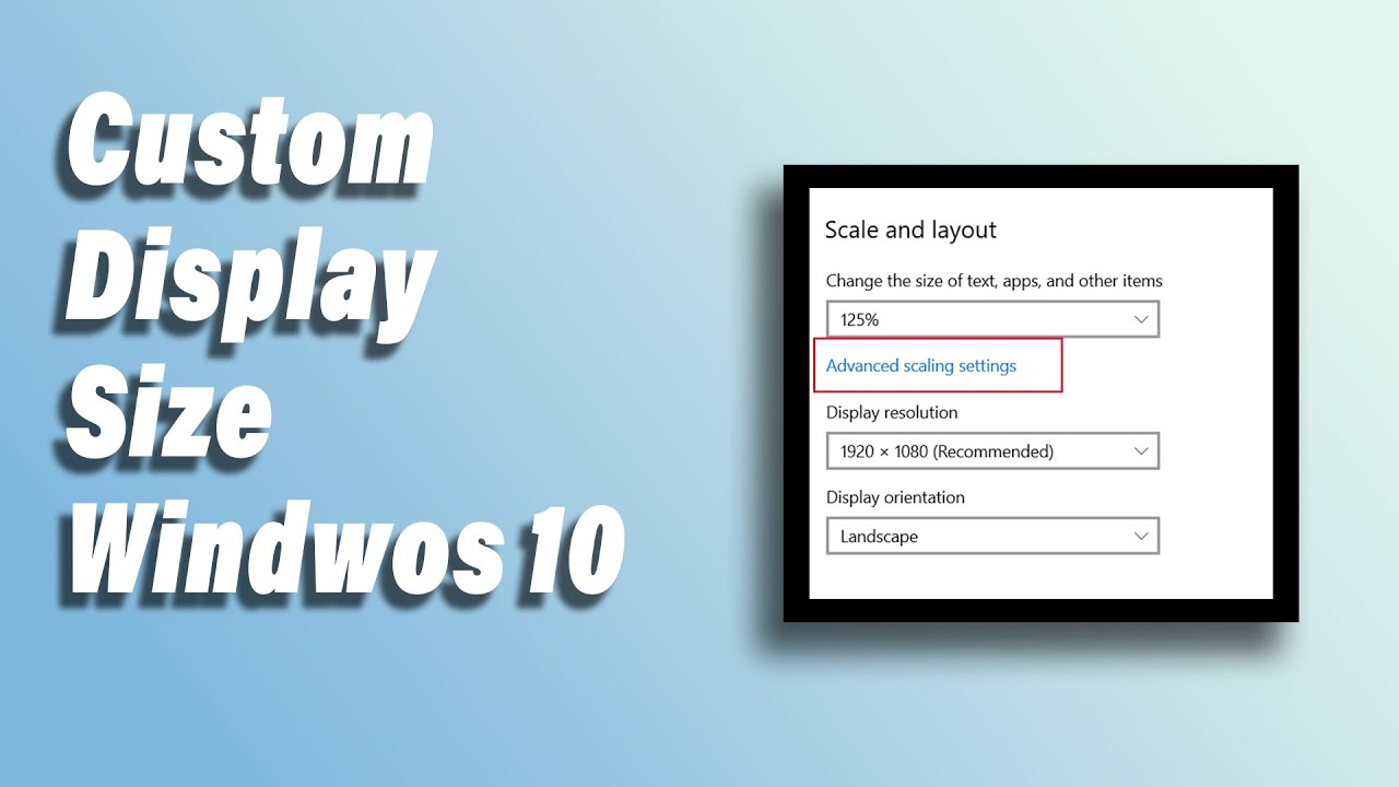 How to Set a Custom Display Size in Windows 10 || Virtual Comrade - YouTube