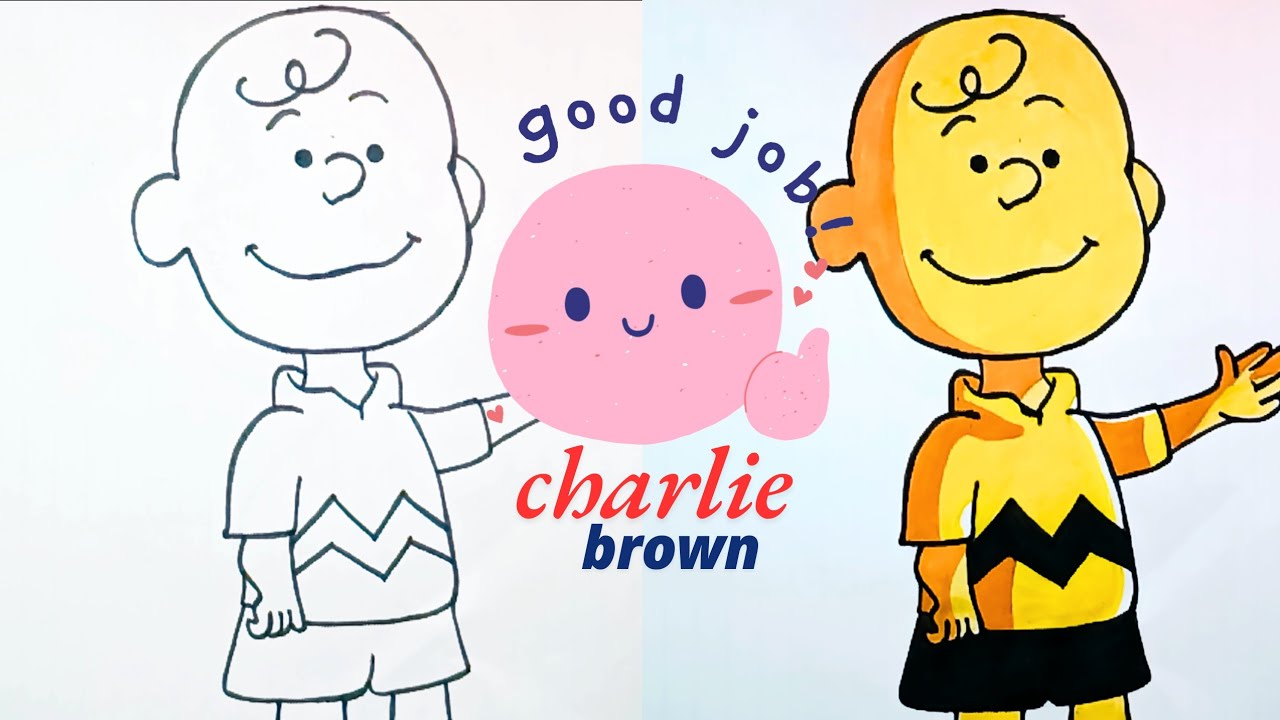 How to draw charlie brown. Drawing of cartoon. Draw So easy and cute ...