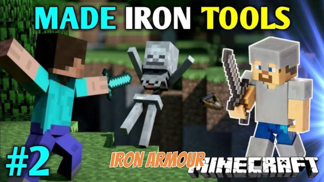 Minecraft but#chalenge iron armour and tools make#part#2 - YouTube