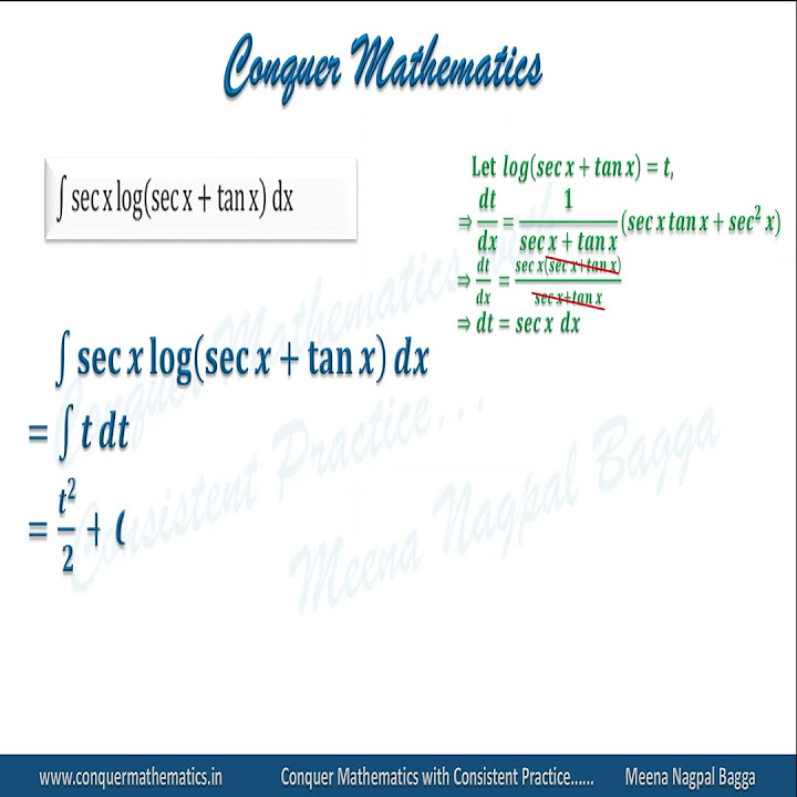Integral of sec x log(secx+tanx) w.r.t. x - Integration - Class12 ...