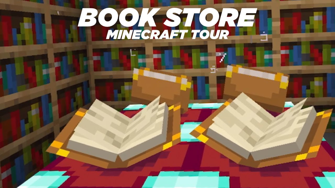 Minecraft City Small Modern Book Store Cafe Tour! - YouTube