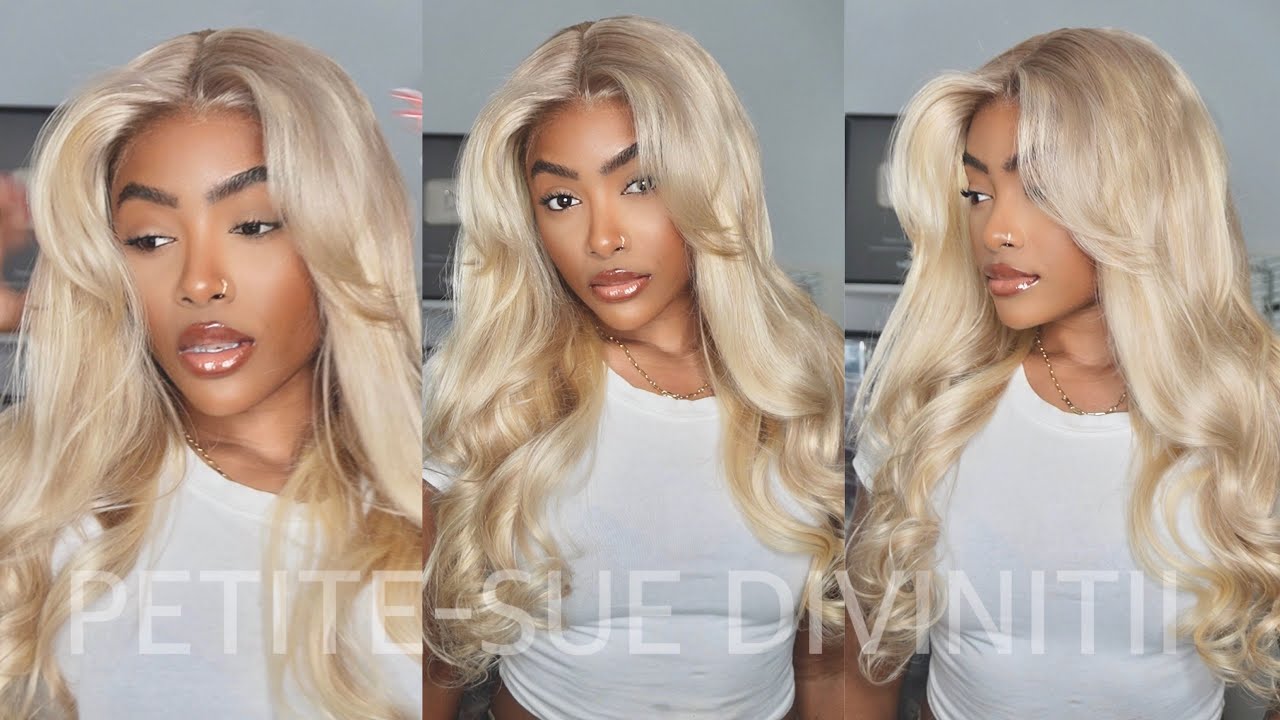 BEST CURTAIN BANG BLONDE GLUELESS WIG ft. Subella Hair | PETITE-SUE ...