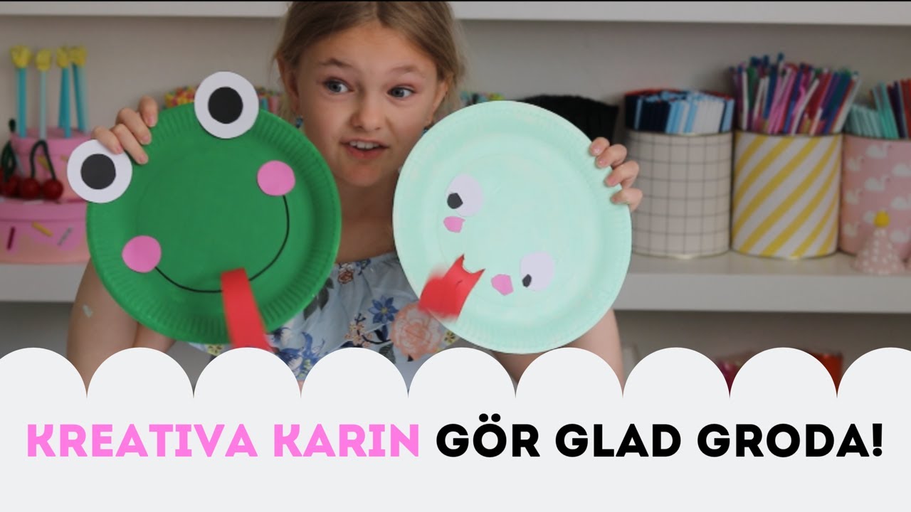 PYSSEL! Kreativa Karin (och Lena) grodor av papptallrikar. - YouTube