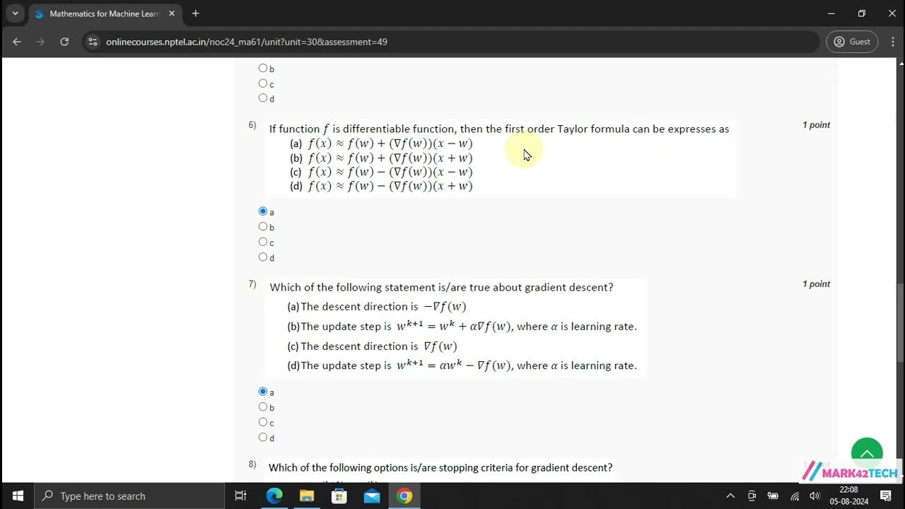 NPTEL Mathematics for Machine Learning Week3 Assignment 3 Solution July 2024 - YouTube