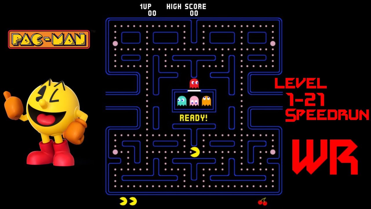 Pac-man Arcade speedrun level 1-21 19min50sec - YouTube