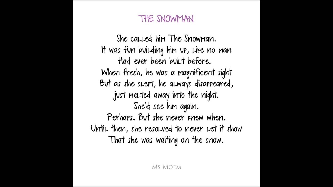 the snowman | a poem - YouTube