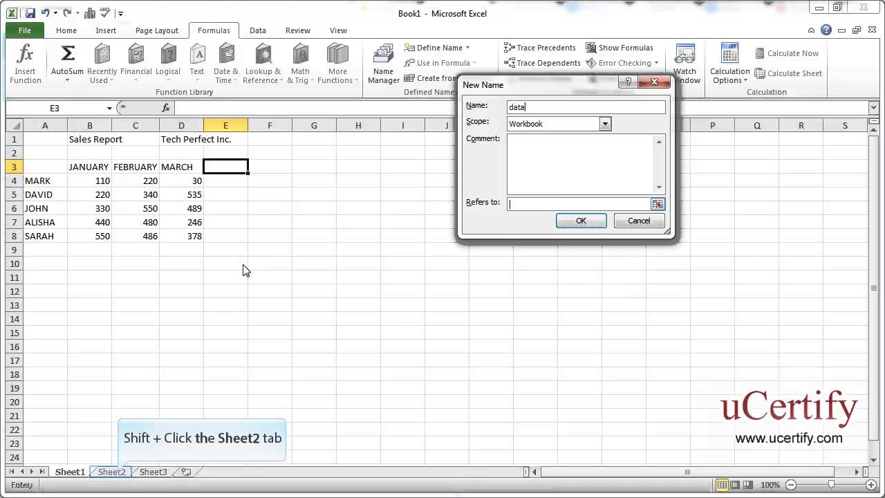 Create A 3-D Name And Insert A 3-D Reference Into A Formula - YouTube