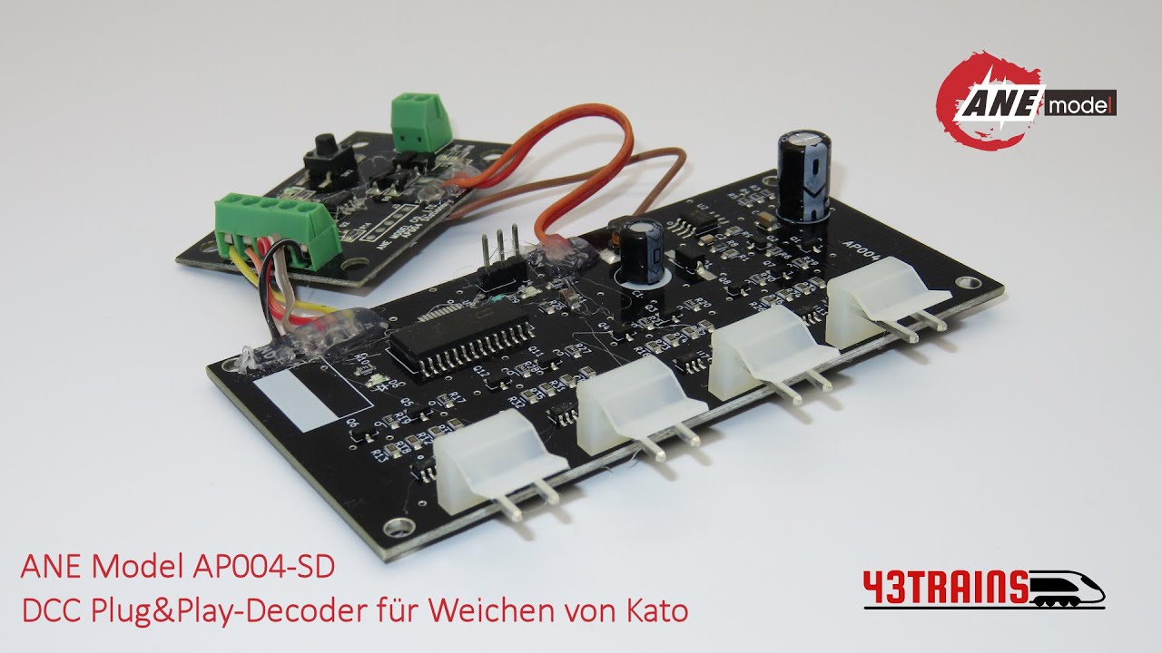 43trains: ANE Model AP004-SD DCC Plug&Play Decoder für Weichen von Kato ...