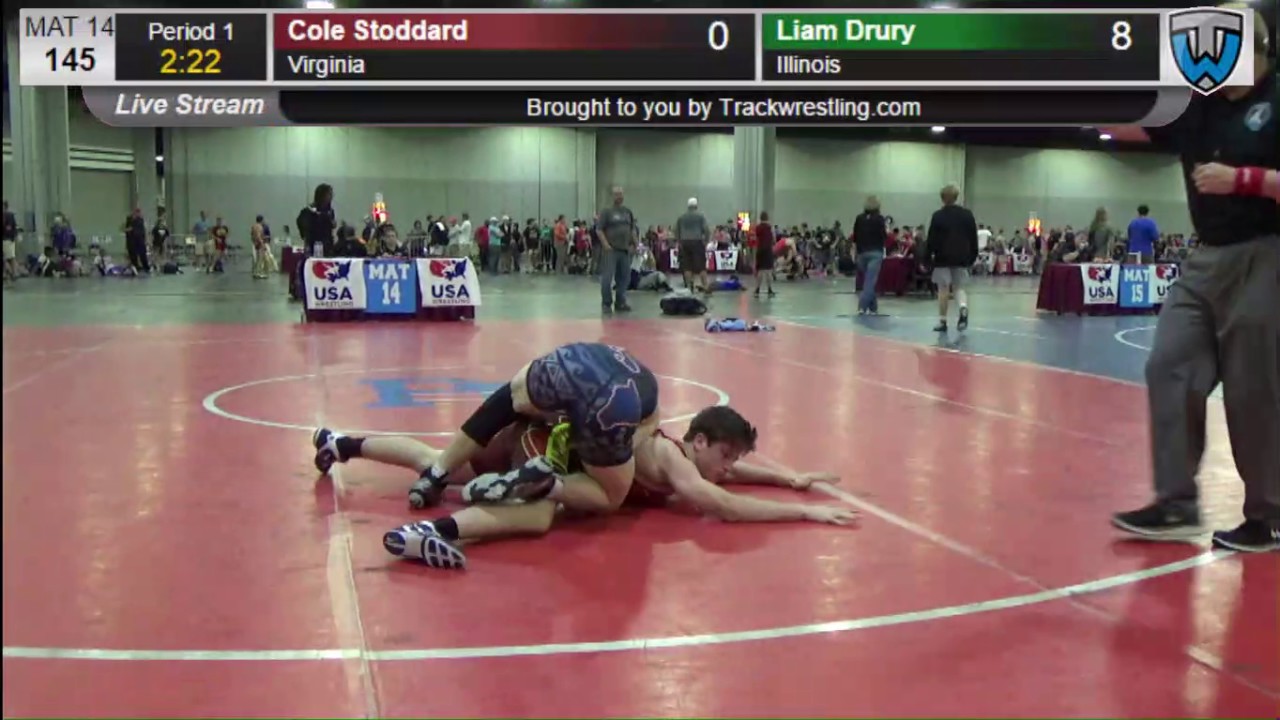 1407 Junior Men 145 Cole Stoddard Virginia vs Liam Drury Illinois ...
