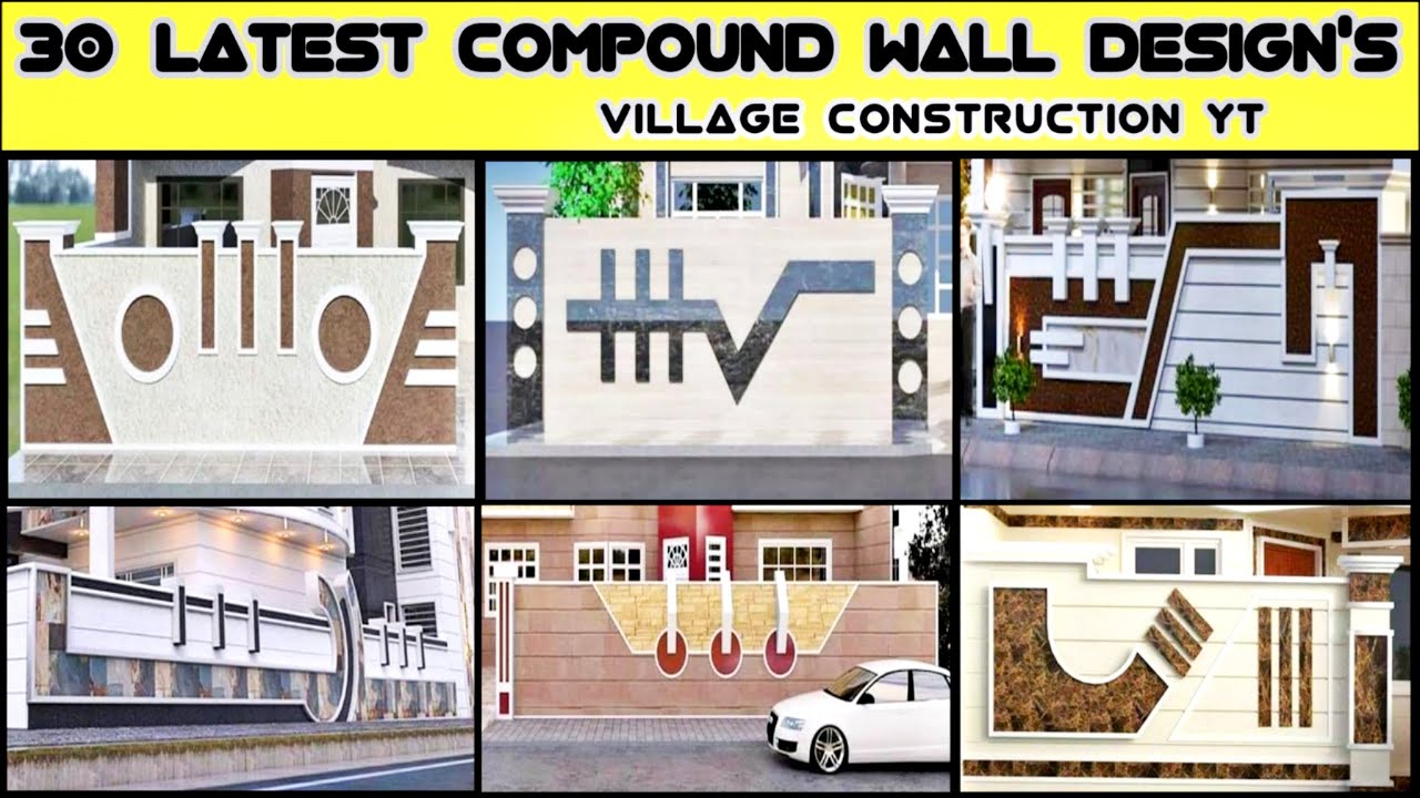 30+Latest Compound Wall Designs//Compound Wall Design's//Village ...