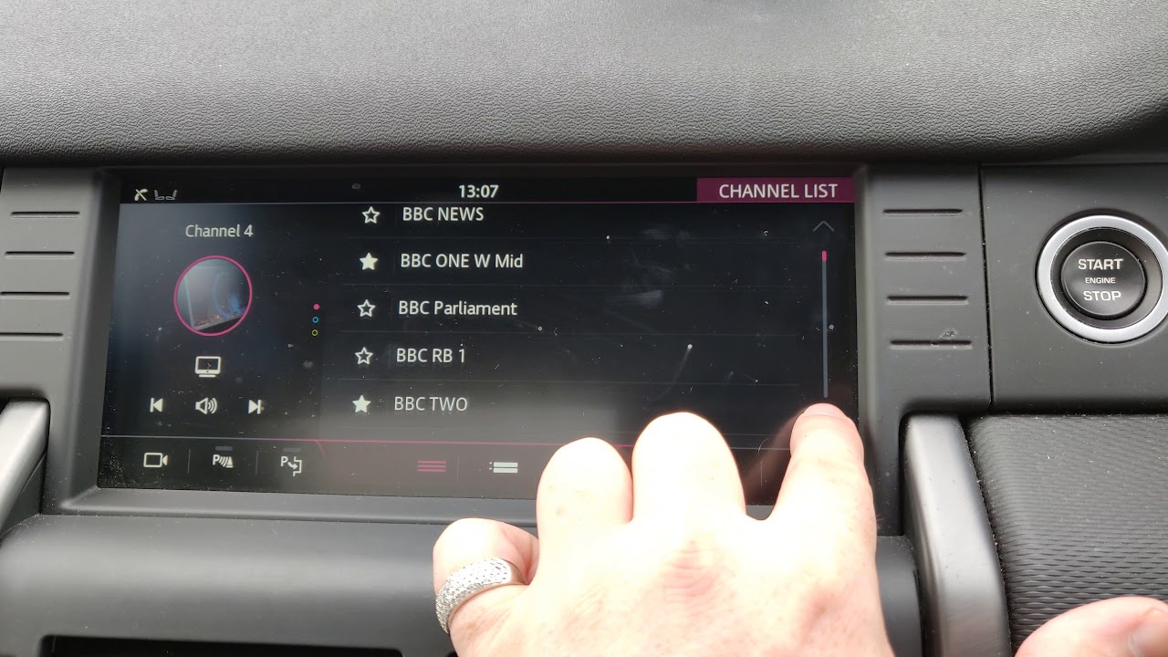 Watching TV in Land Rover Discovery Sport JLR ALL CHANNELS Film 4 BBC ...