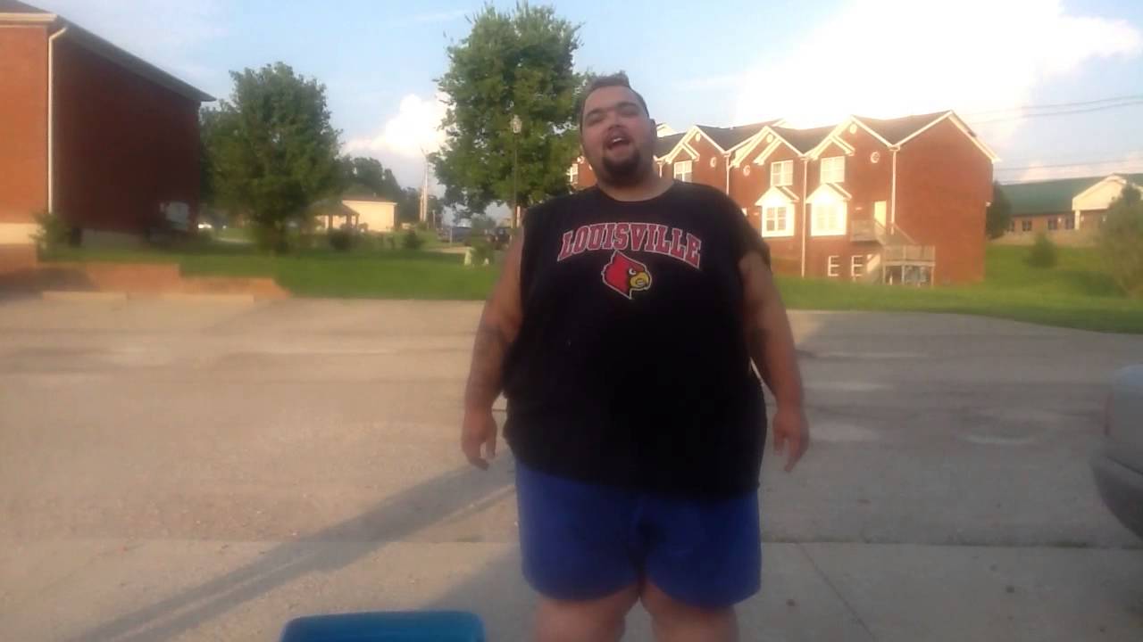 Fat man doing the ice bucket challenge again - YouTube