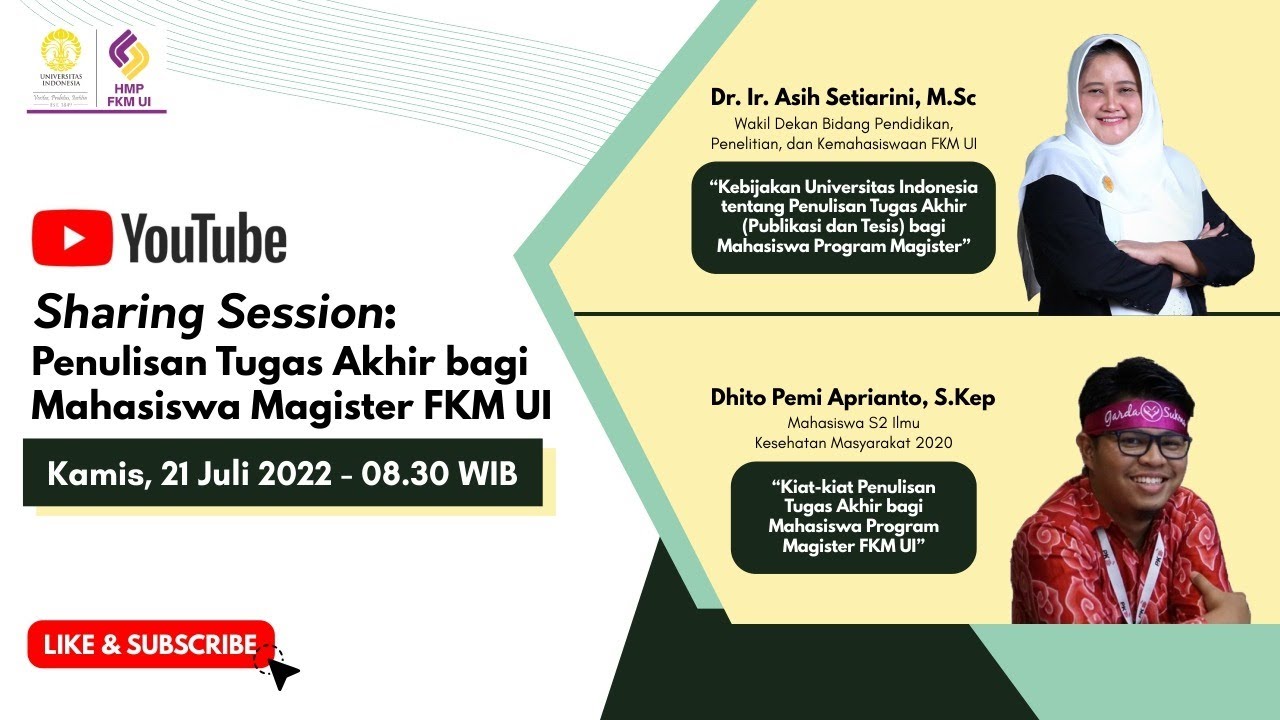 Sharing Session: Penulisan Tugas Akhir bagi Mahasiswa Magister FKM UI ...