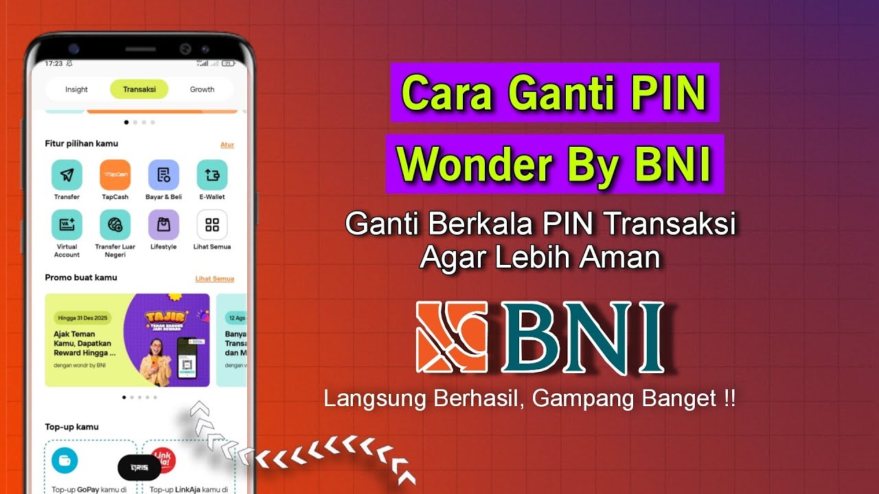 Cara Ganti PIN Transaksi di Wondr By BNI | Ganti PIN Wonder BNI - YouTube