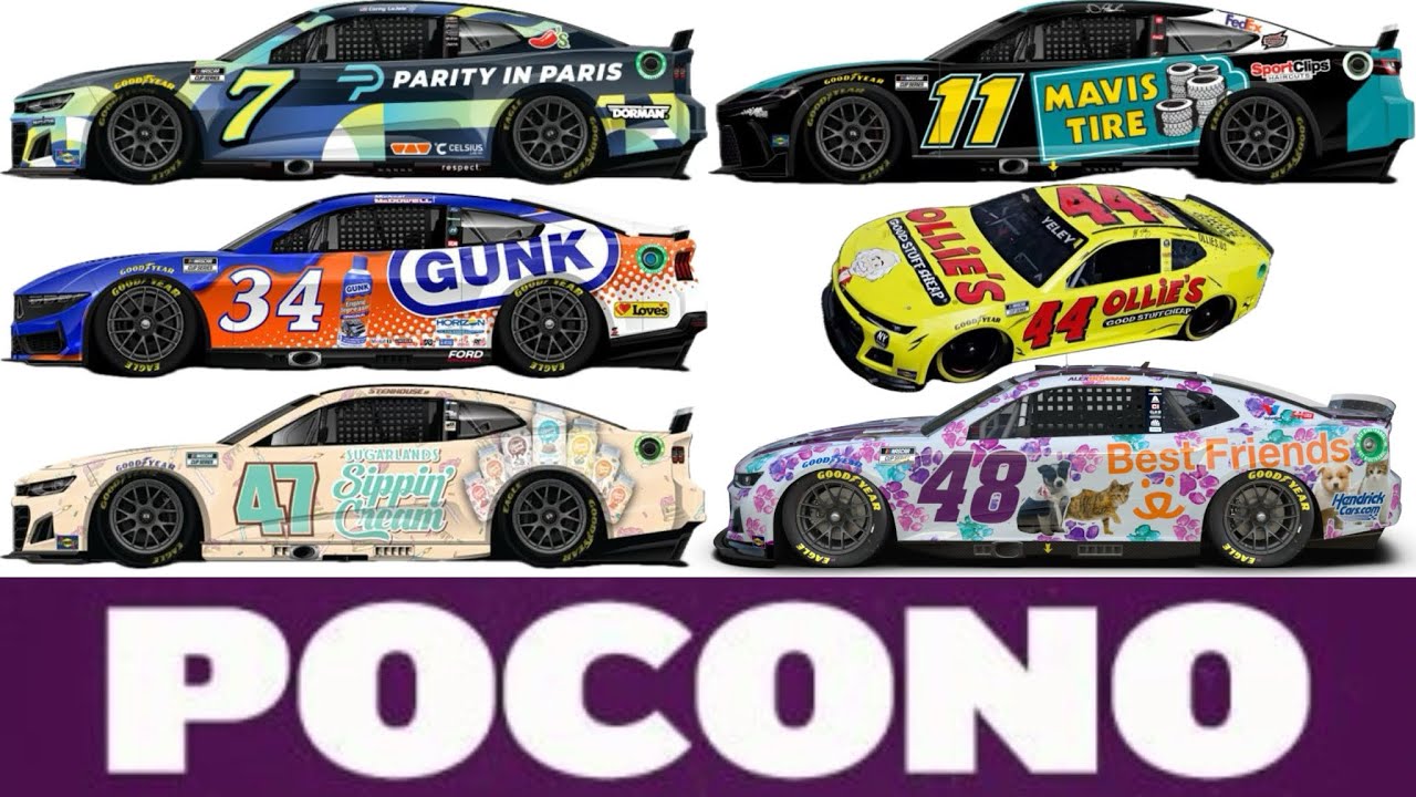 NASCAR Cup Series Pocono 2024 Paint Scheme Preview - YouTube