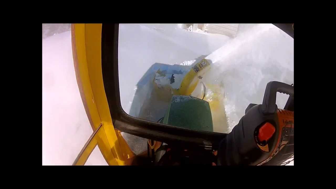 John Deere 455 With Cab Blowing Deep Snow. 47 Inch Two Stage With X ...